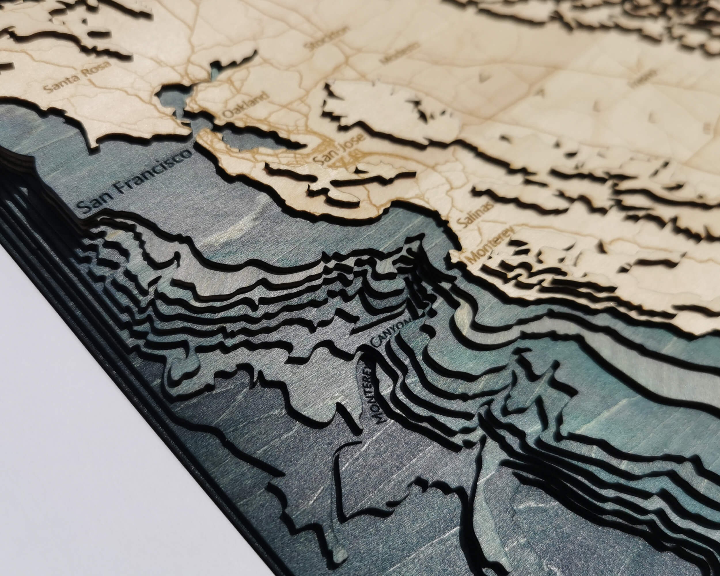 California State Map Wooden 3D Topographic Wall Art Framed - Etsy