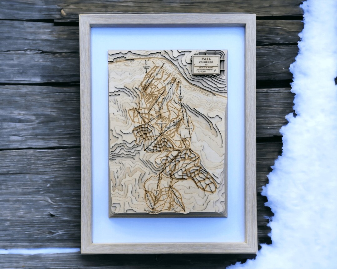 Vail Ski Resort Trail Map 3D Topographic Wooden Map Framed - Etsy