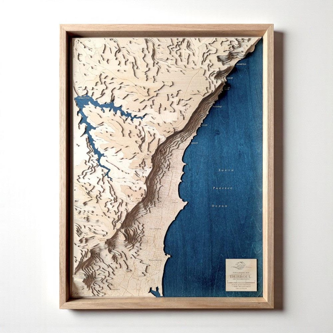 3D Wooden Topographic Map of Thirroul NSW | Wollongong to Bald Hill ...