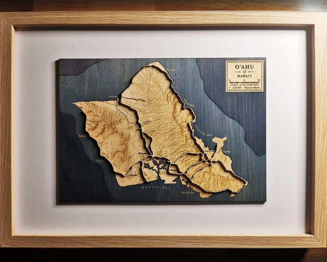 Oahu Hawaii Topographic Map - Etsy