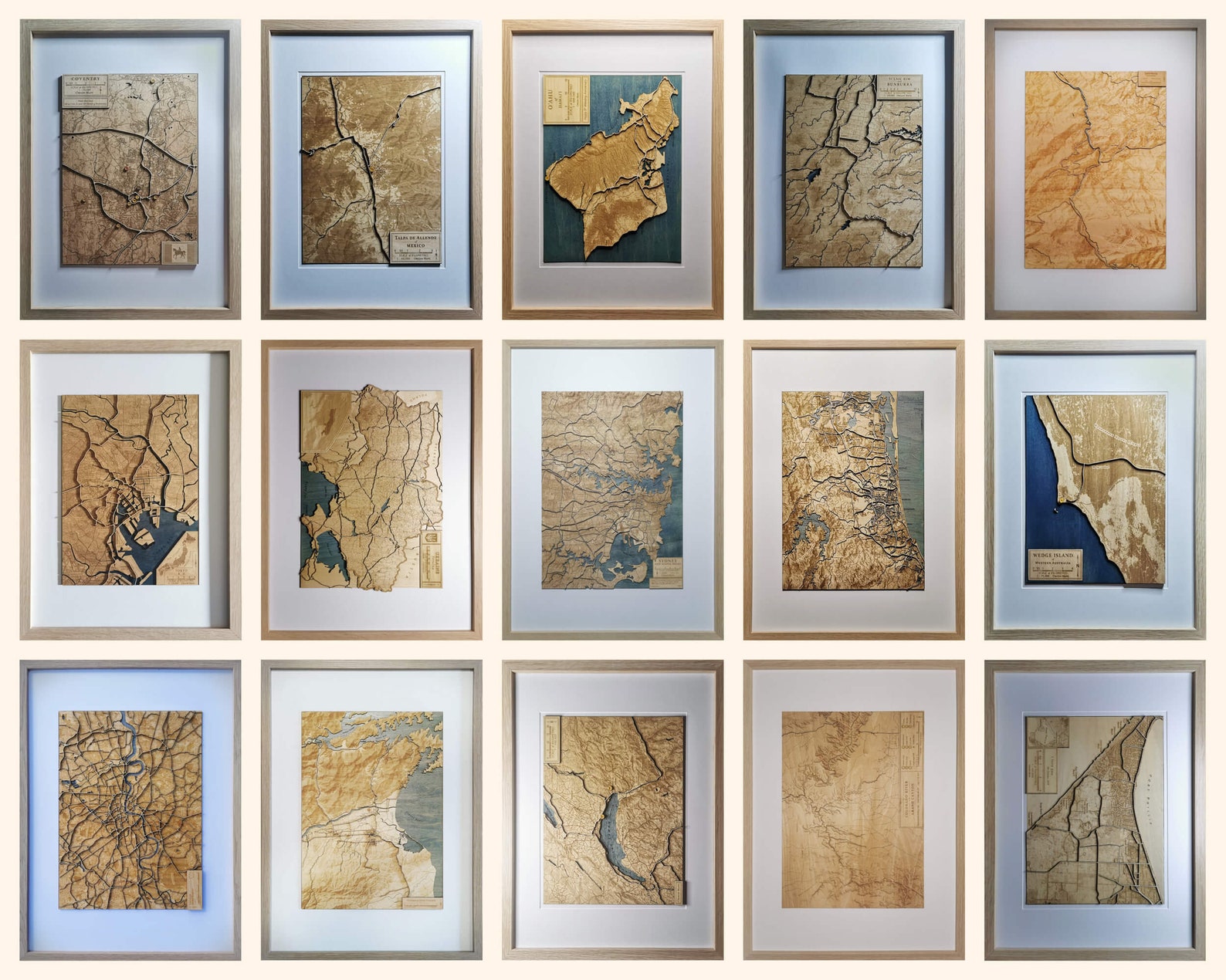 Melbourne Map Framed Engraved Wooden | Etsy