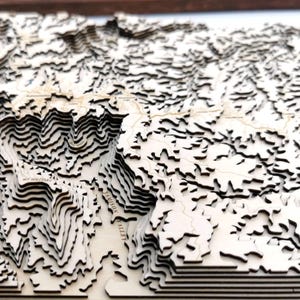 Blue Mountains Topographic Wooden Map Framed 3D Wall Art - Etsy