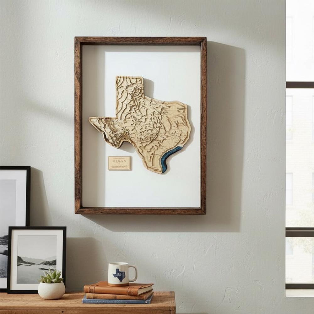 Texas Tectonic Map | 3D Map Art for the Discerning Geologist - Etsy