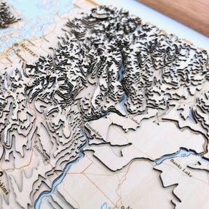 Washington 3D Geography Map | Mount Olympus Hike | Seattle Gift for Him ...
