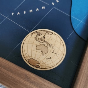 Australia Gift Map for Travelers and Tourists Topographic Wooden Framed ...