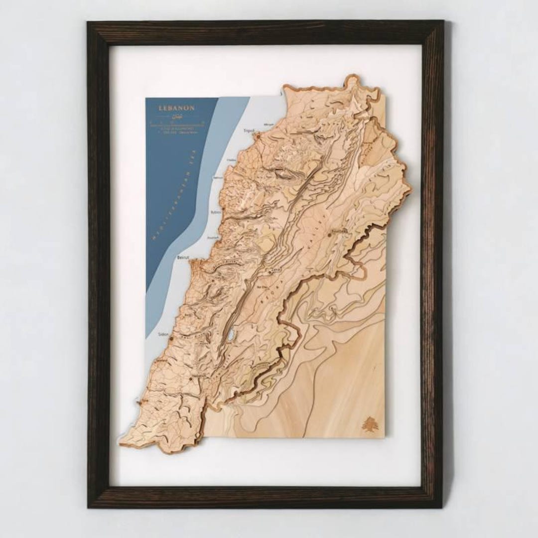 Lebanese Gift Unique Map Art Wall Decor National Map Tourist Gift ...