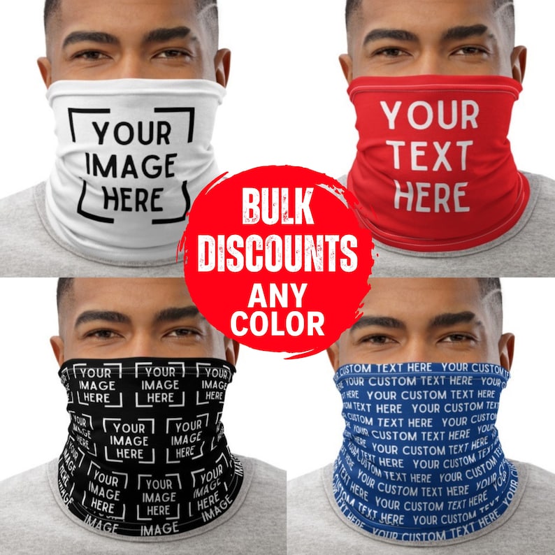 Personalized Neck Gaiter Custom Face Mask Adult - Etsy