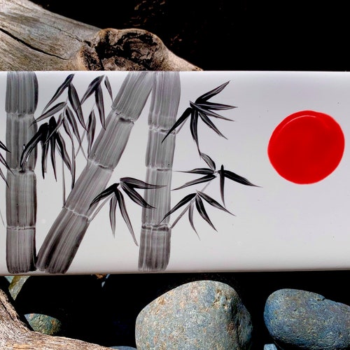 Hand Painted Abstract Art Ceramic Tile Framed Tile Art Home - Etsy