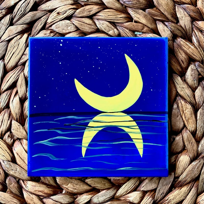 Moon Ceramic Tile - Etsy