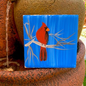 Cardinal Hand Painted Ceramic Tile/ Ornament/ Wall Art/ Home Decor - Etsy