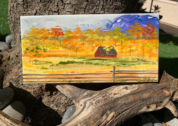 Fall Farmhouse Hand Painted Ceramic Tile/ Wall Art/ Home Decor - Etsy