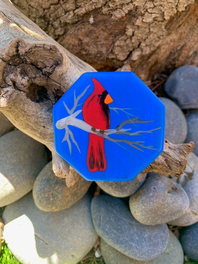 Cardinal Hand Painted Ceramic Tile/ Ornament/ Wall Art/ Home Decor - Etsy