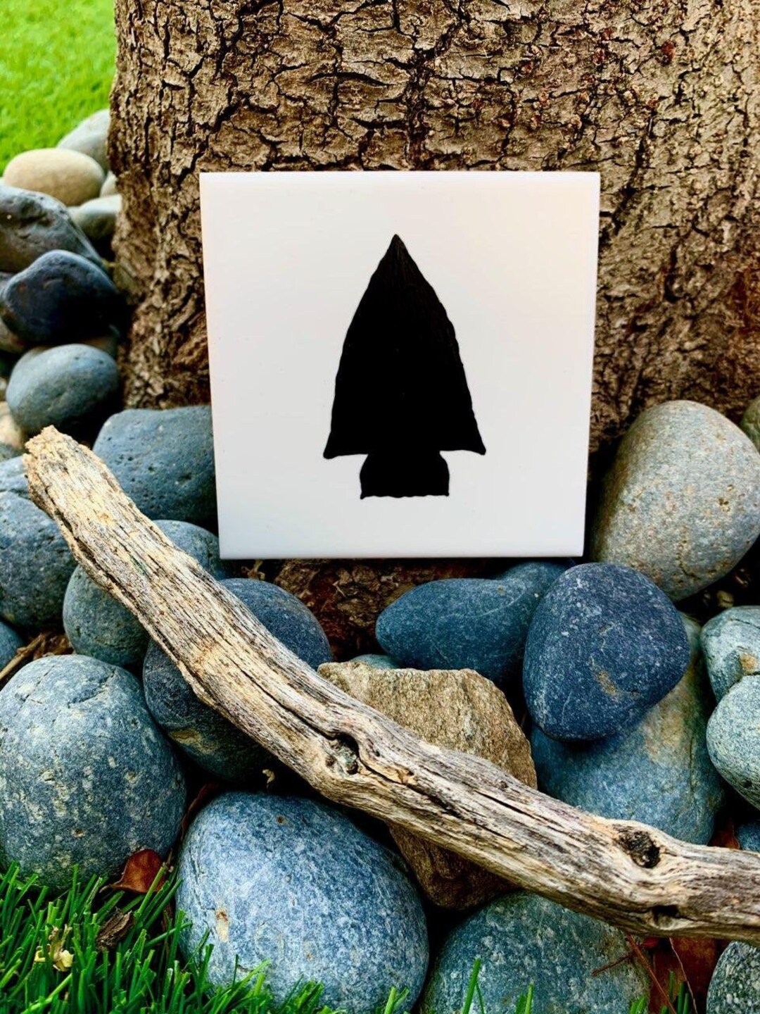 Arrowhead Silhouette Hand Painted Ceramic Tile/ Ornament/ Wall - Etsy