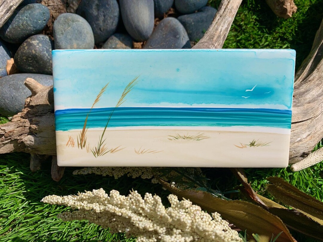Nantucket Bay Hand Painted Ceramic Tile/ Wall Art/ Home Decor - Etsy