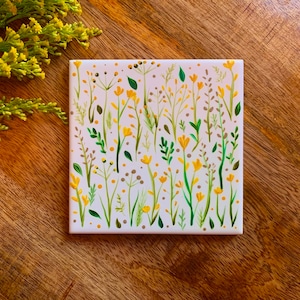 Tea Garden Hand Painted Ceramic Tile/ Wall Art/ Home Decor - Etsy