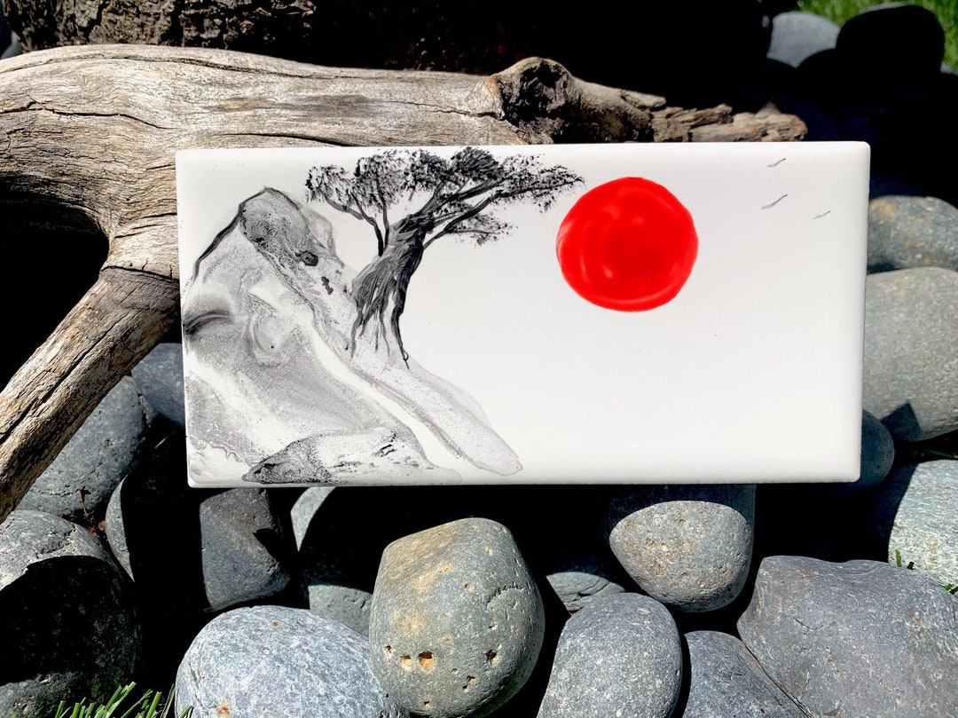 Cliffside Tree Hand Painted Ceramic Tile/ Wall Art/ Home Decor - Etsy