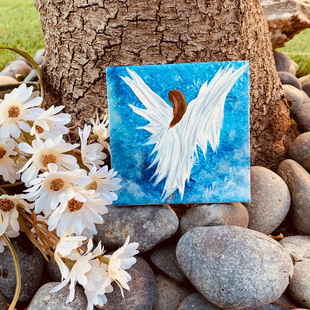 Angel Hand Painted Ceramic Tile/ Ornament/ Wall Art/ Home - Etsy