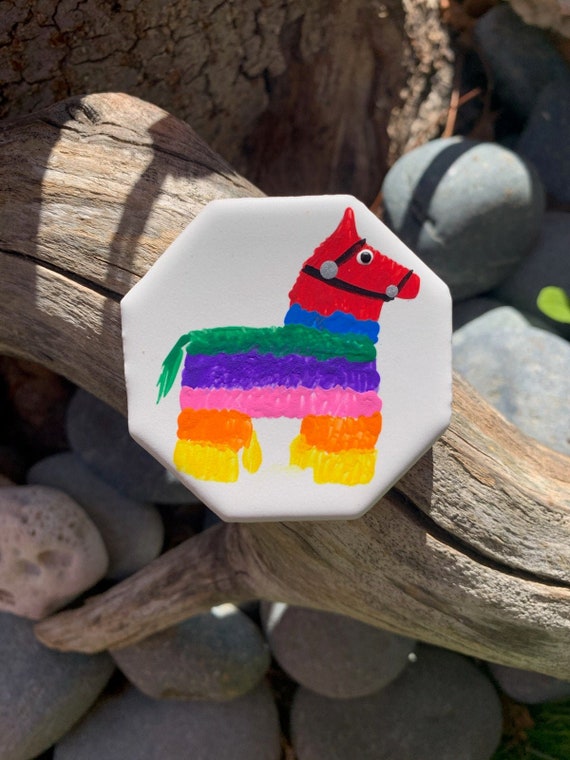 Piñata Hand Painted Ceramic Tile/ Ornament/ Magnet | Etsy