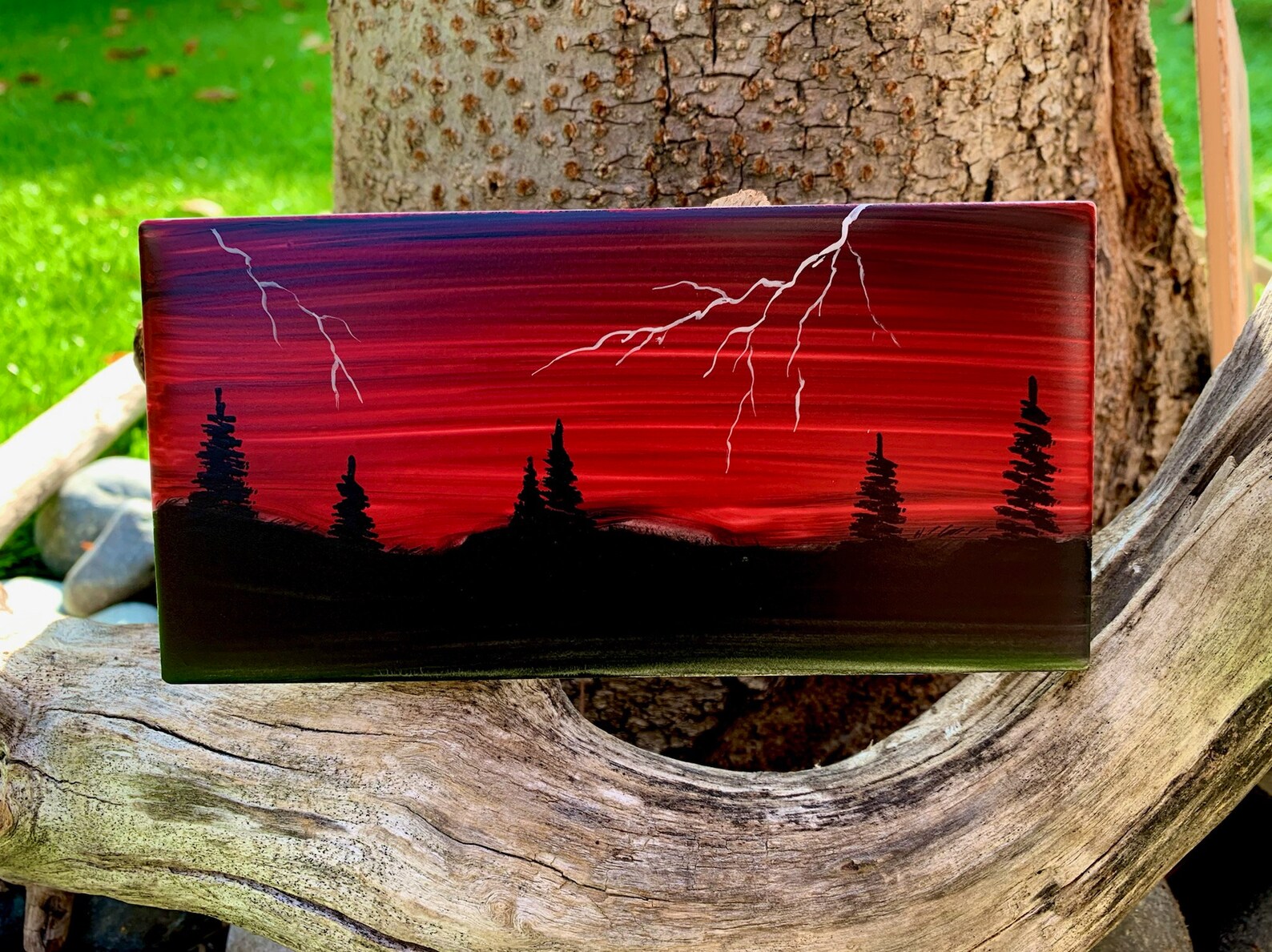 Lightning Storm Hand Painted Ceramic Tile/ Wall Art/ Home - Etsy