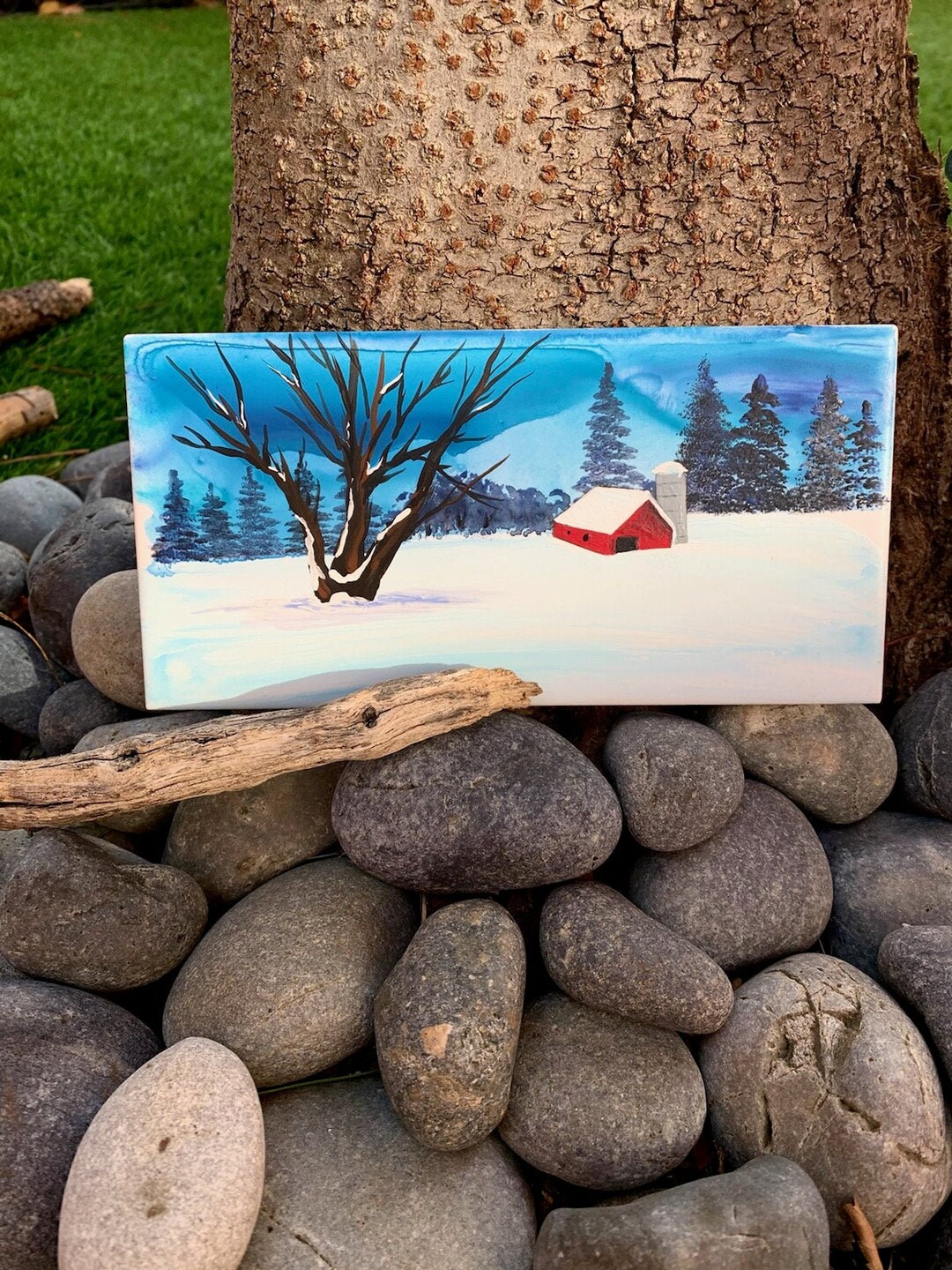 Frozen Farm Hand Painted Ceramic Tile/ Wall Art/ Home Decor - Etsy