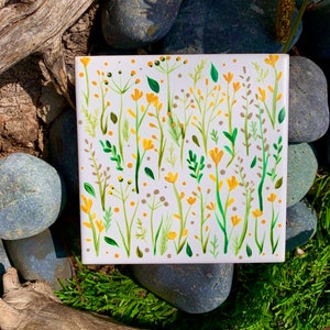 Tea Garden Hand Painted Ceramic Tile/ Wall Art/ Home Decor - Etsy