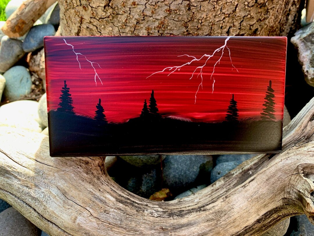Lightning Storm Hand Painted Ceramic Tile/ Wall Art/ Home Decor - Etsy