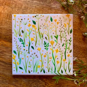 Tea Garden Hand Painted Ceramic Tile/ Wall Art/ Home Decor - Etsy