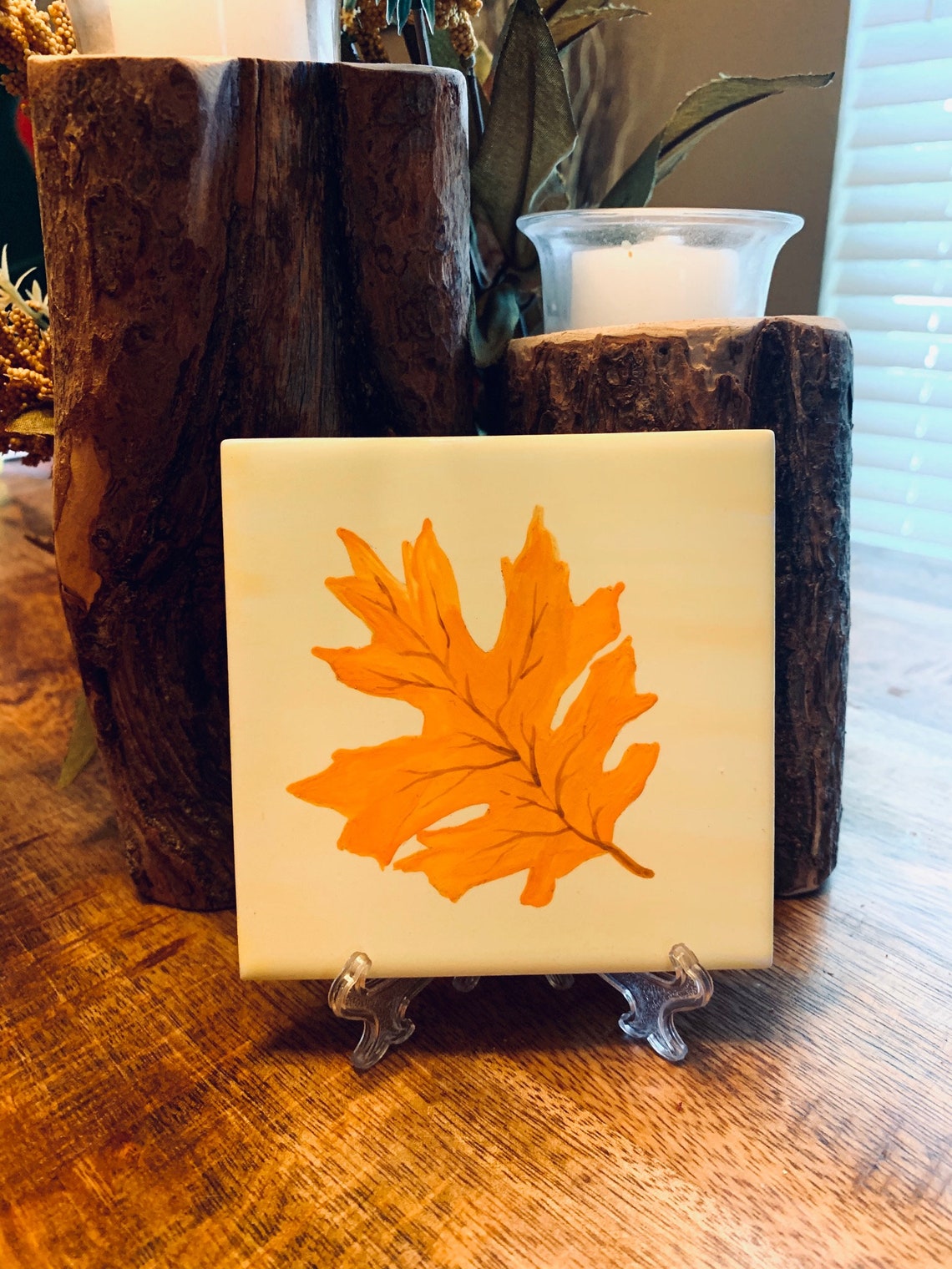 Maple Leaf Hand Painted Ceramic Tile/ Ornament/ Wall Art/ Home - Etsy UK