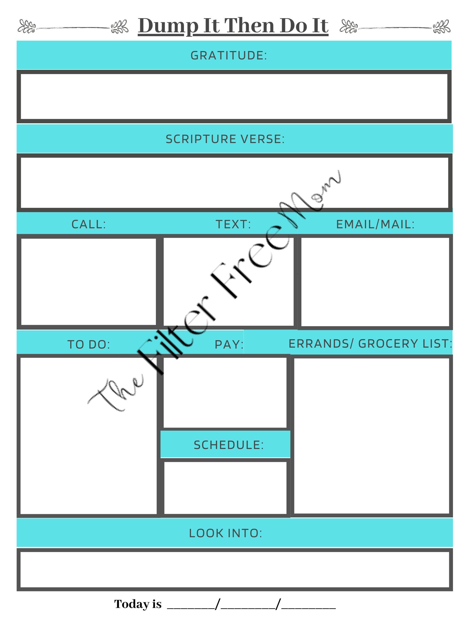 Brain Dump Printable Checklist Instant Download - Etsy
