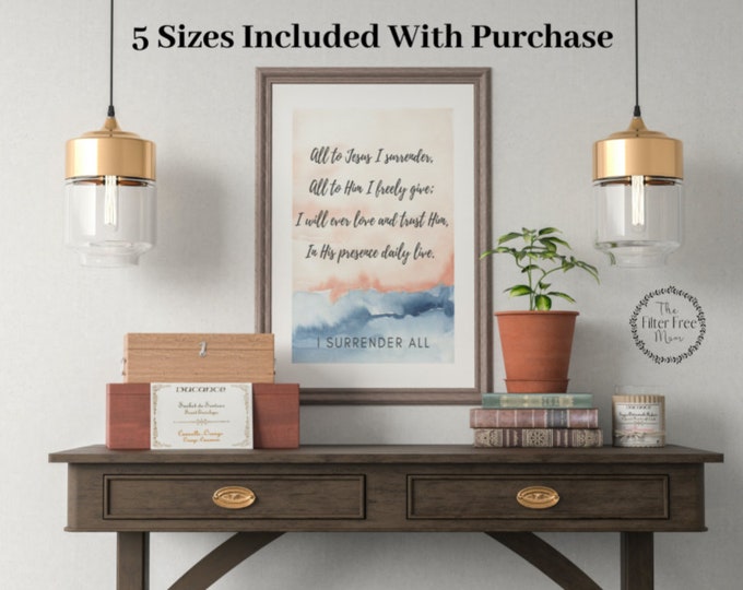 I Surrender All Coloring Page in Two Sizes: 8.5X11, Bible Journaling ...