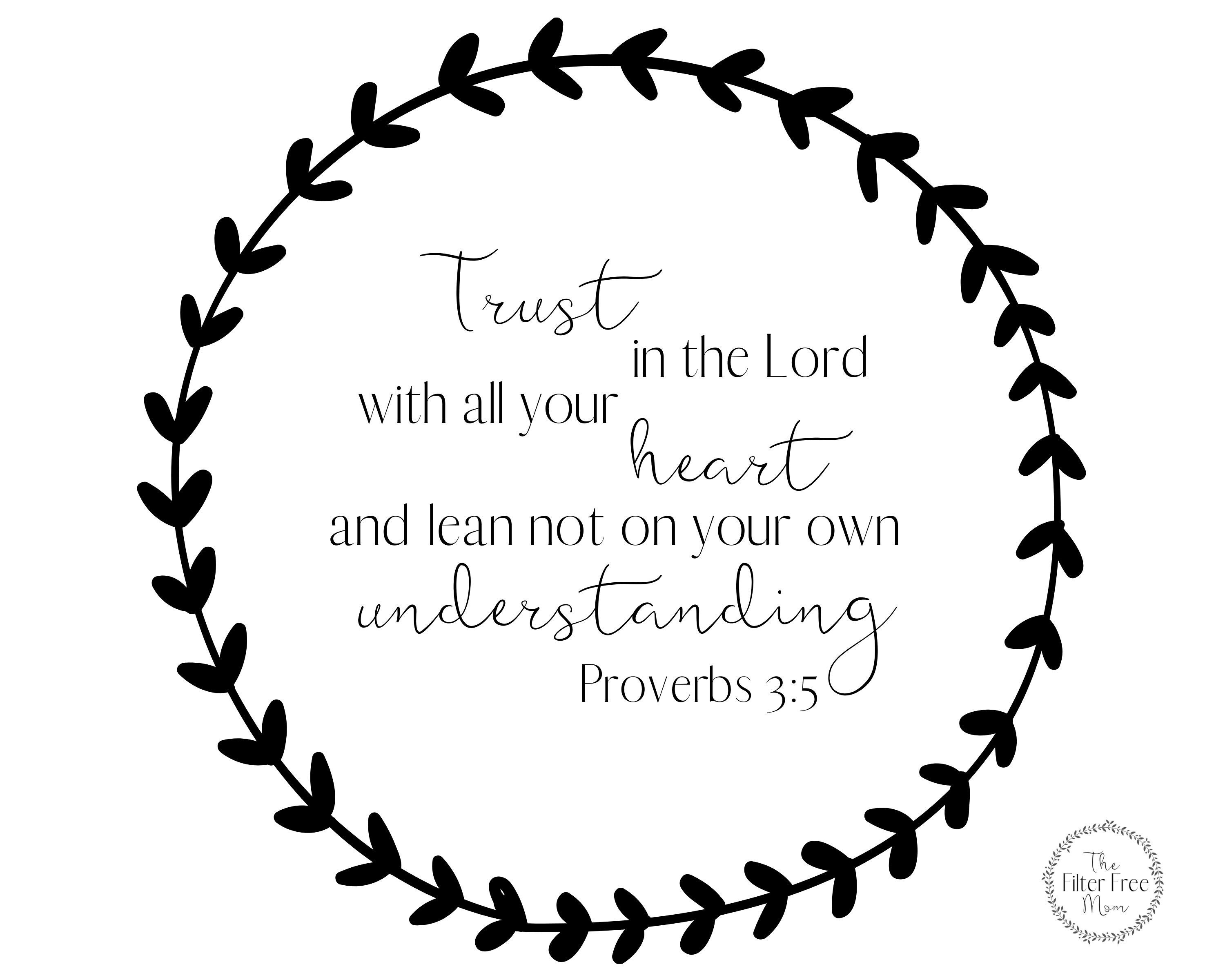 Trust in the Lord, Christian Printable, Instant Download - Etsy