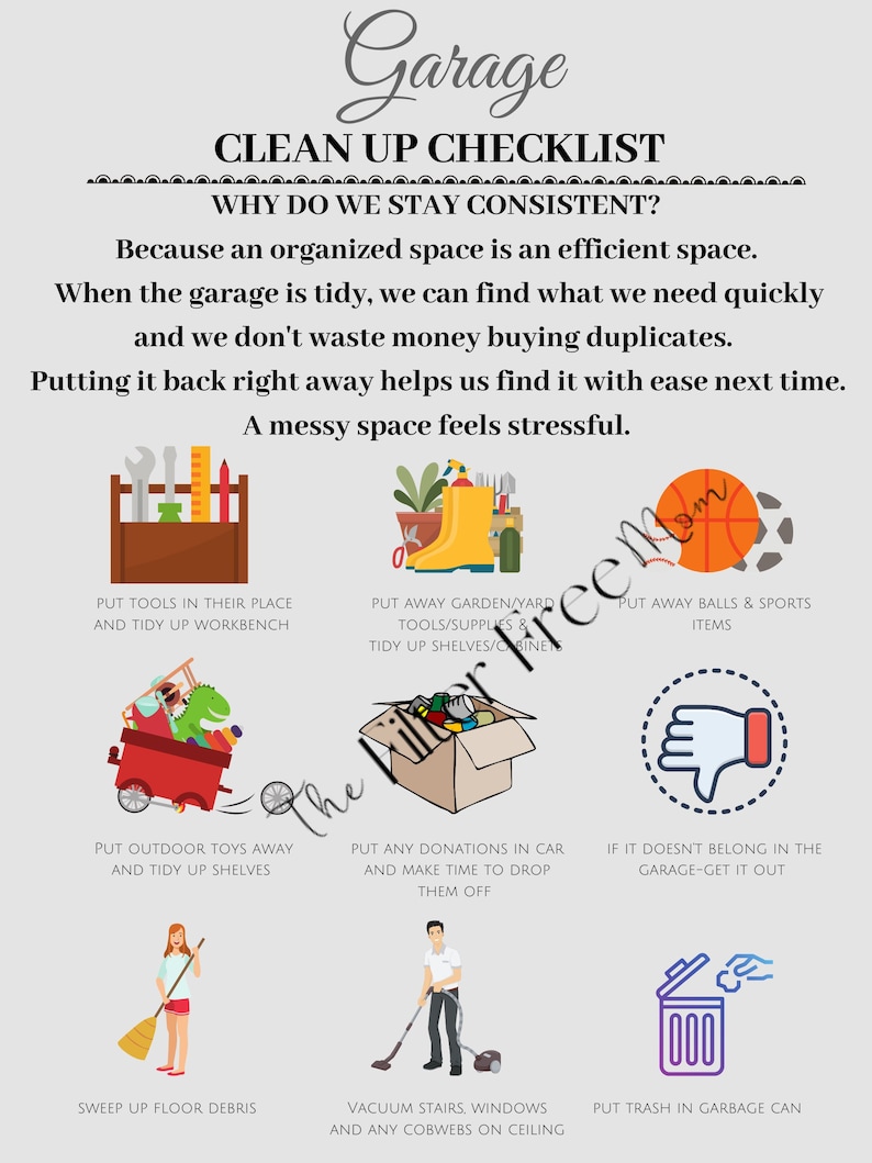 Garage Clean Up, Printable Checklist, Instant Download - Etsy