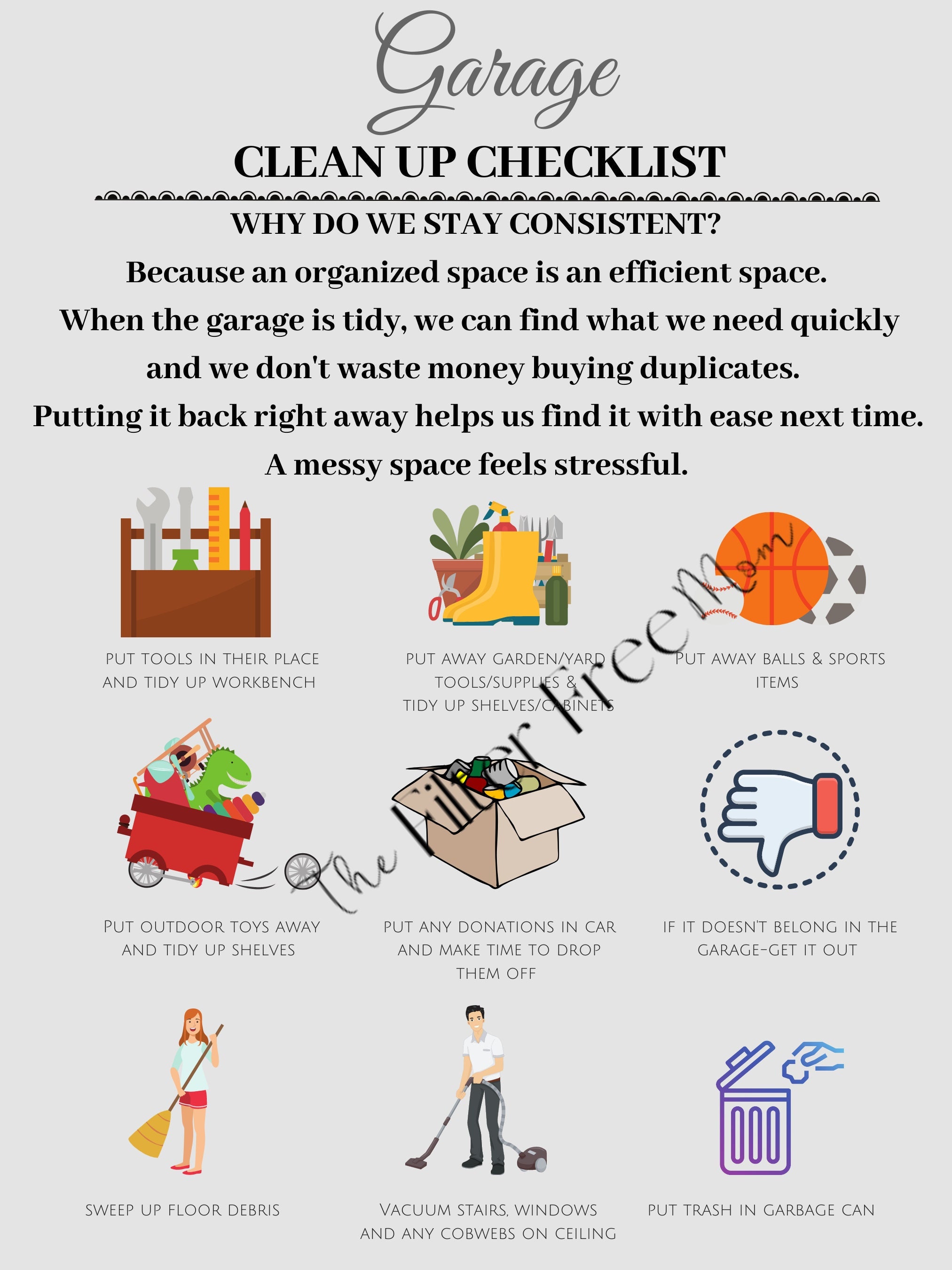 Garage Clean Up, Printable Checklist, Instant Download - Etsy