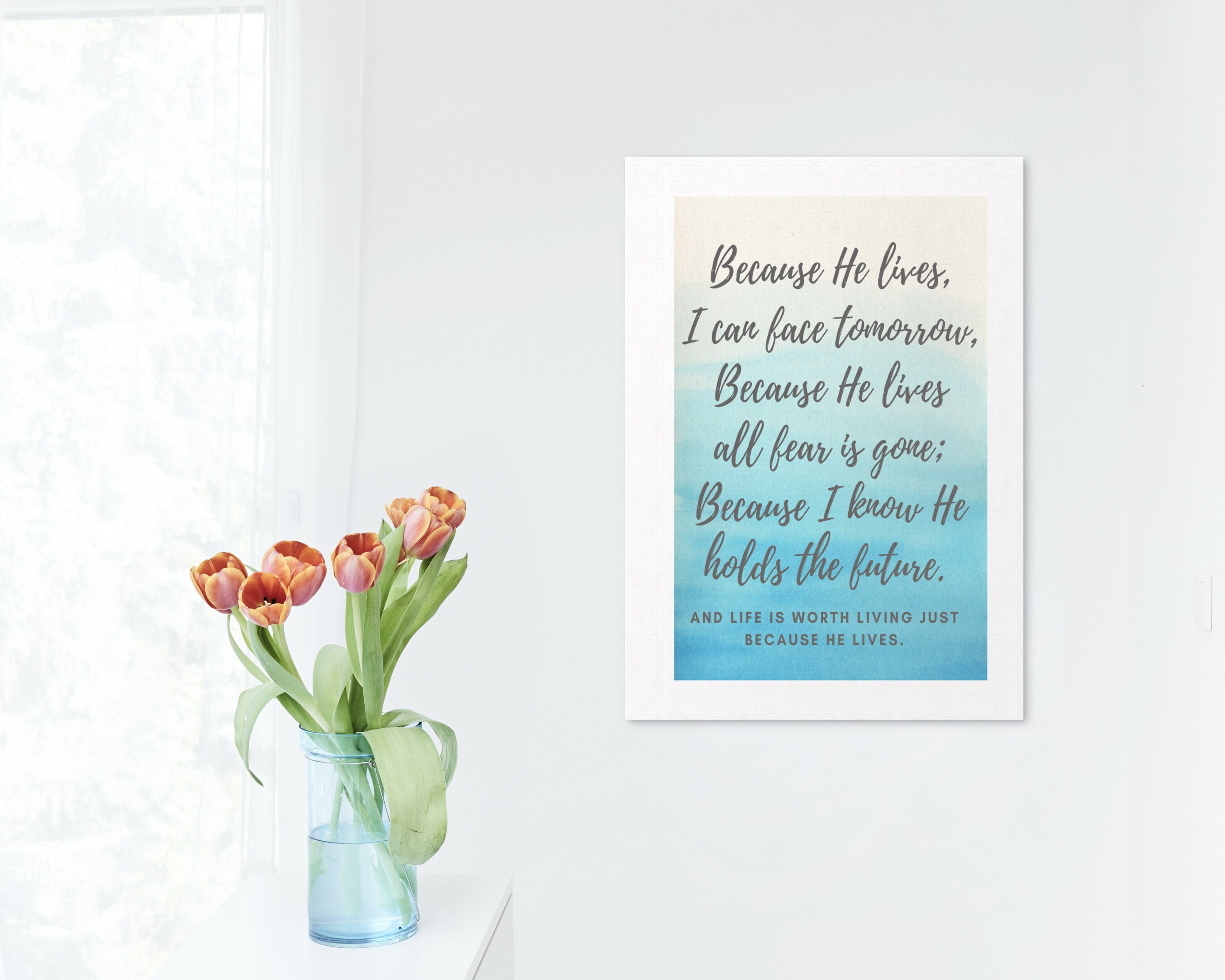 Because He Lives, Hymn Printable, Instant Download, 3 Sizes Included - Etsy