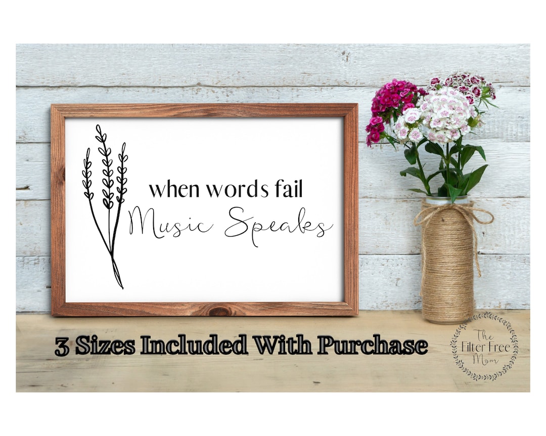 When Words Fail, Minimalist Art, Printable Sign, Instant Download, 3 ...