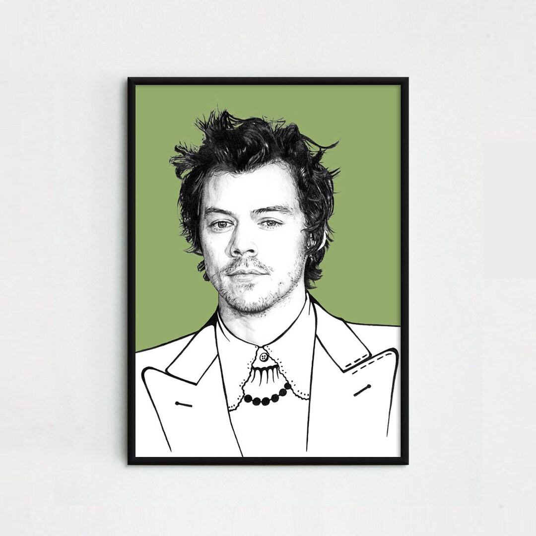 Harry Styles Wall Art Print, Retro Original Artwork Poster, One ...