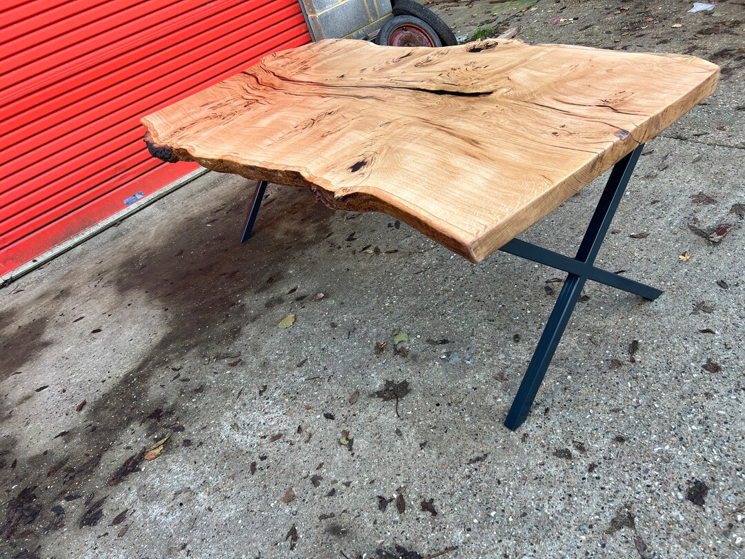 Live Edge Oak Dining Table - Etsy UK
