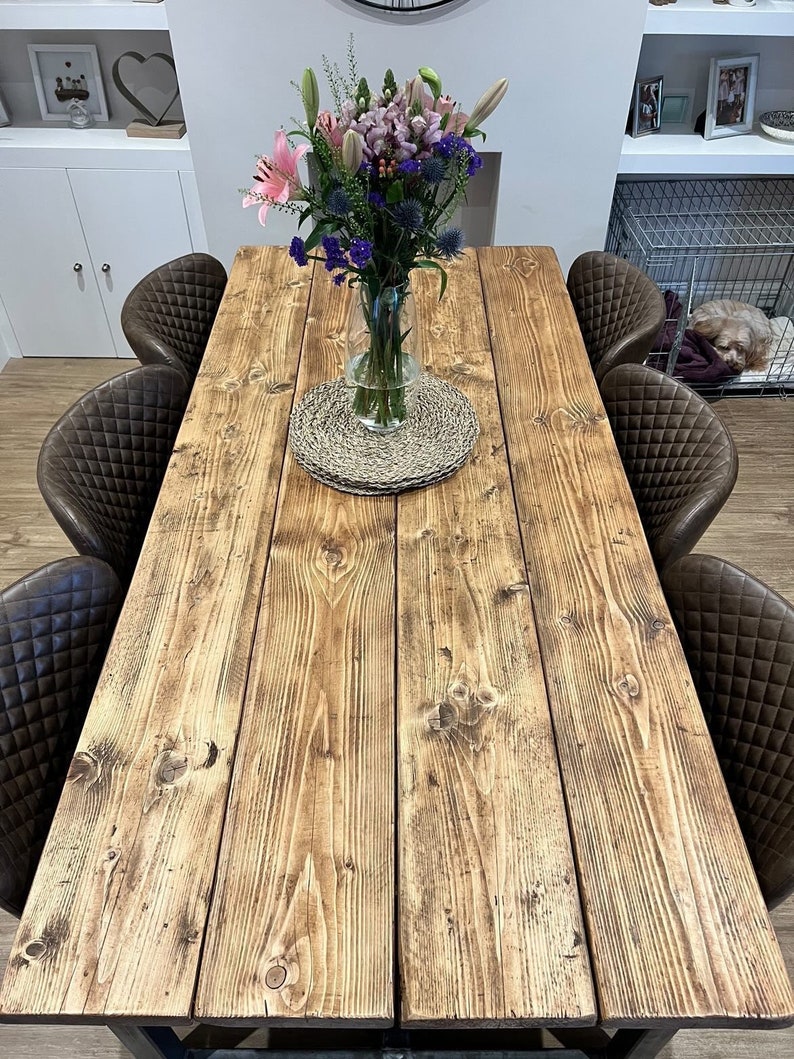 Rustic Reclaimed Scaffold Board Dining Table - Etsy UK