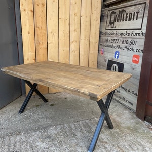 Reclaimed Scaffold Board X Frame Table - Etsy