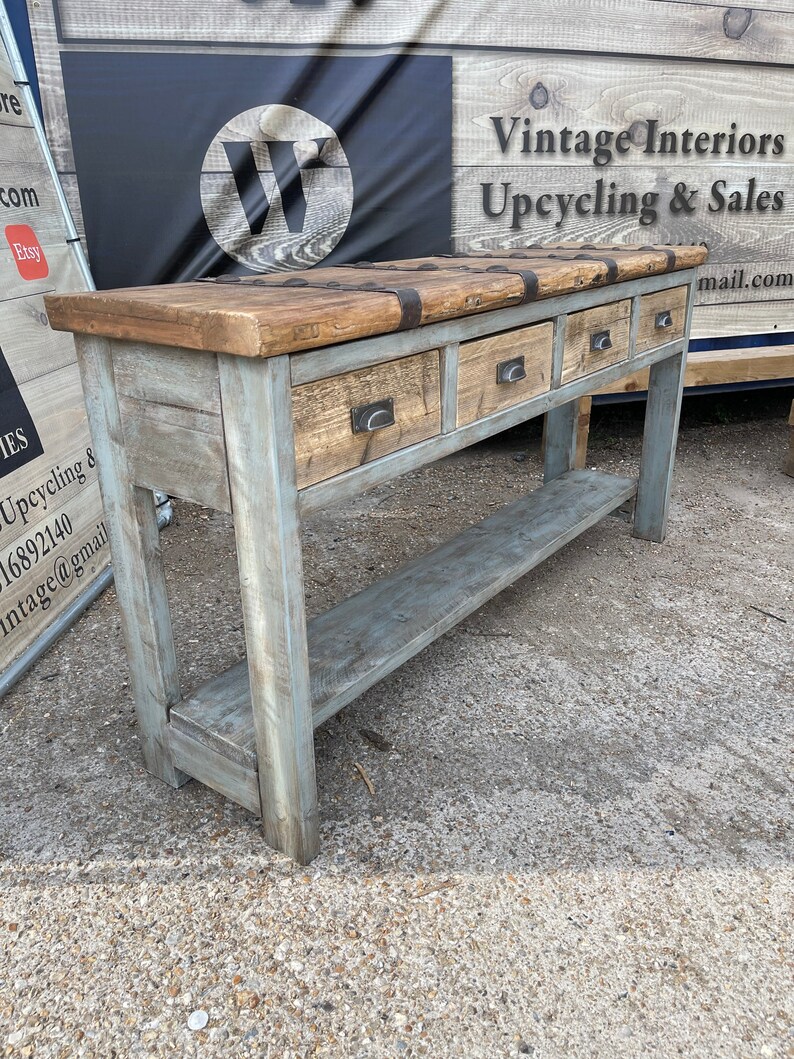 Reclaimed Farmhouse Console Table | Etsy