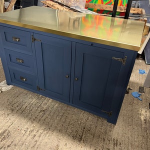 Shaker Style Metal Topped Kitchen Island - Etsy