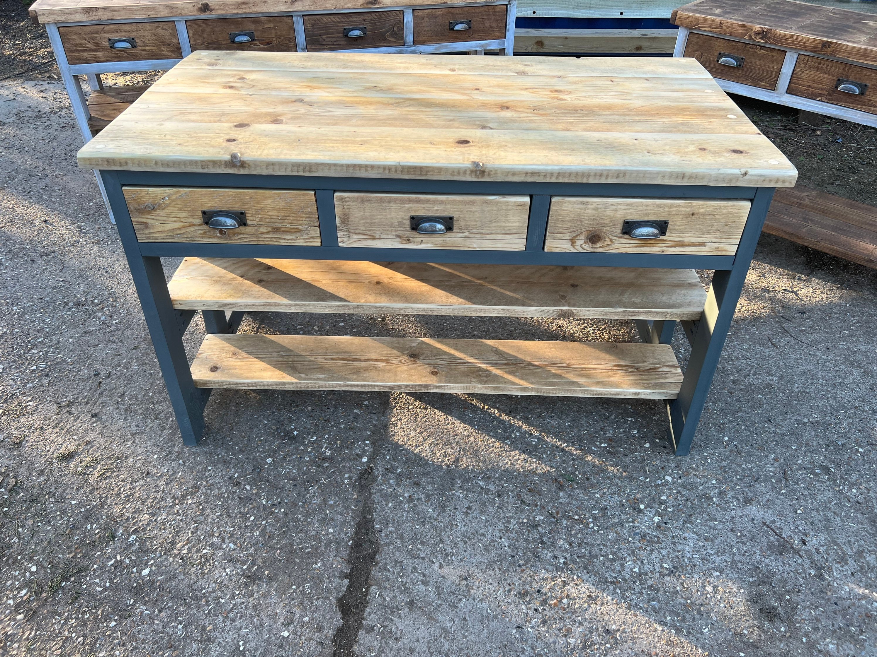 Rustic Breakfast Bar Kitchen Island - Etsy UK