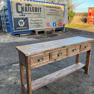 Reclaimed Farmhouse Console Table - Etsy UK