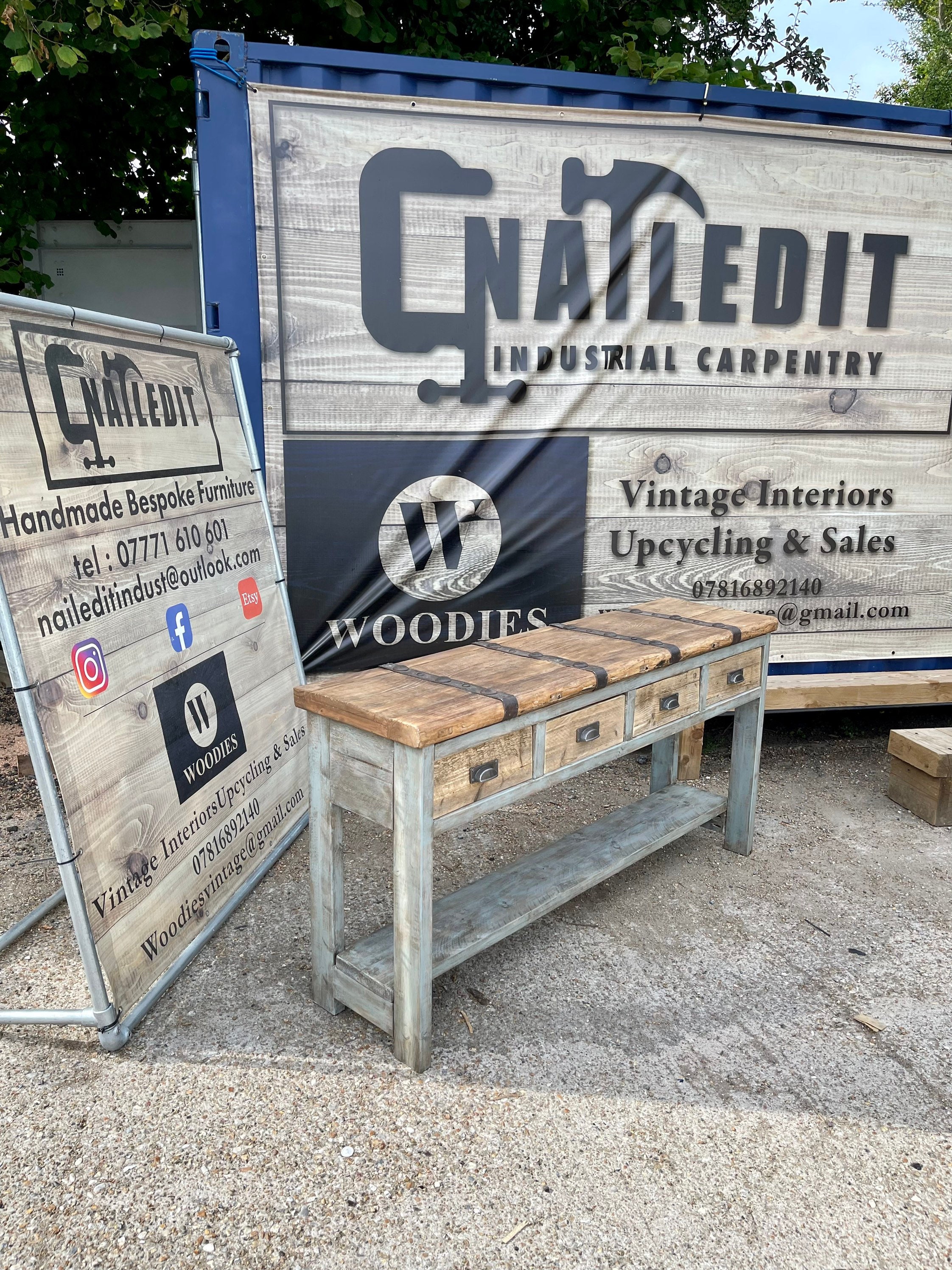 Reclaimed Farmhouse Console Table | Etsy