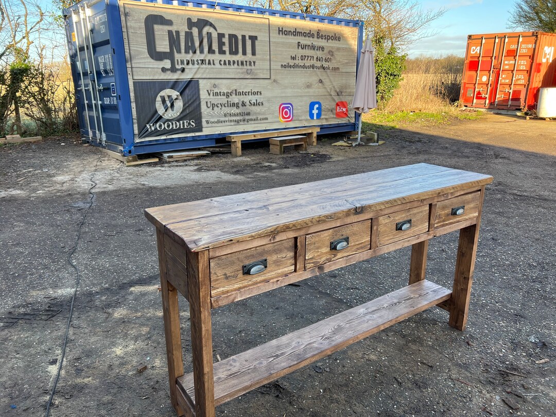 Rustic Farmhouse Console Table - Etsy UK