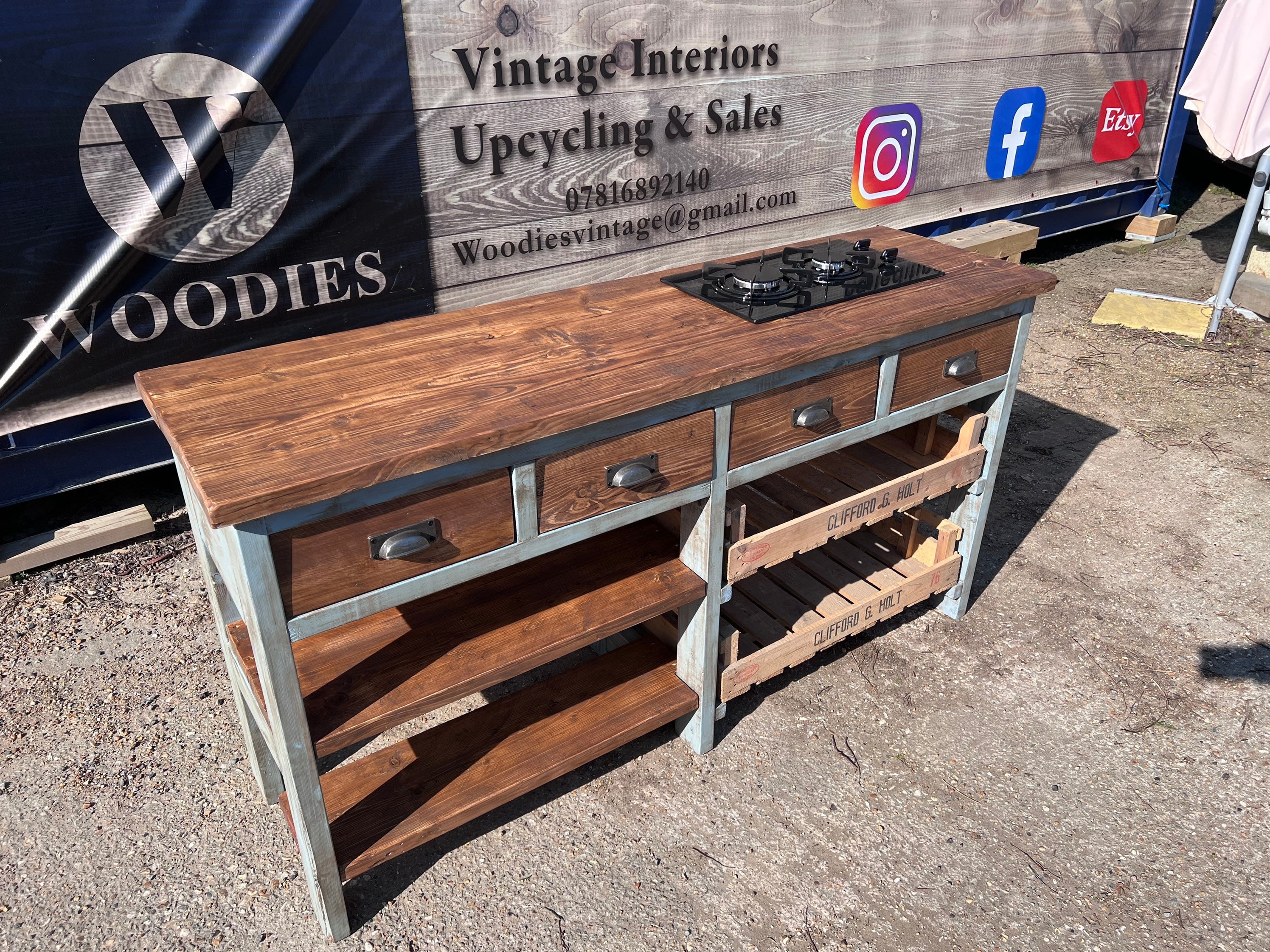 Integrated Hob Kitchen Island - Etsy UK