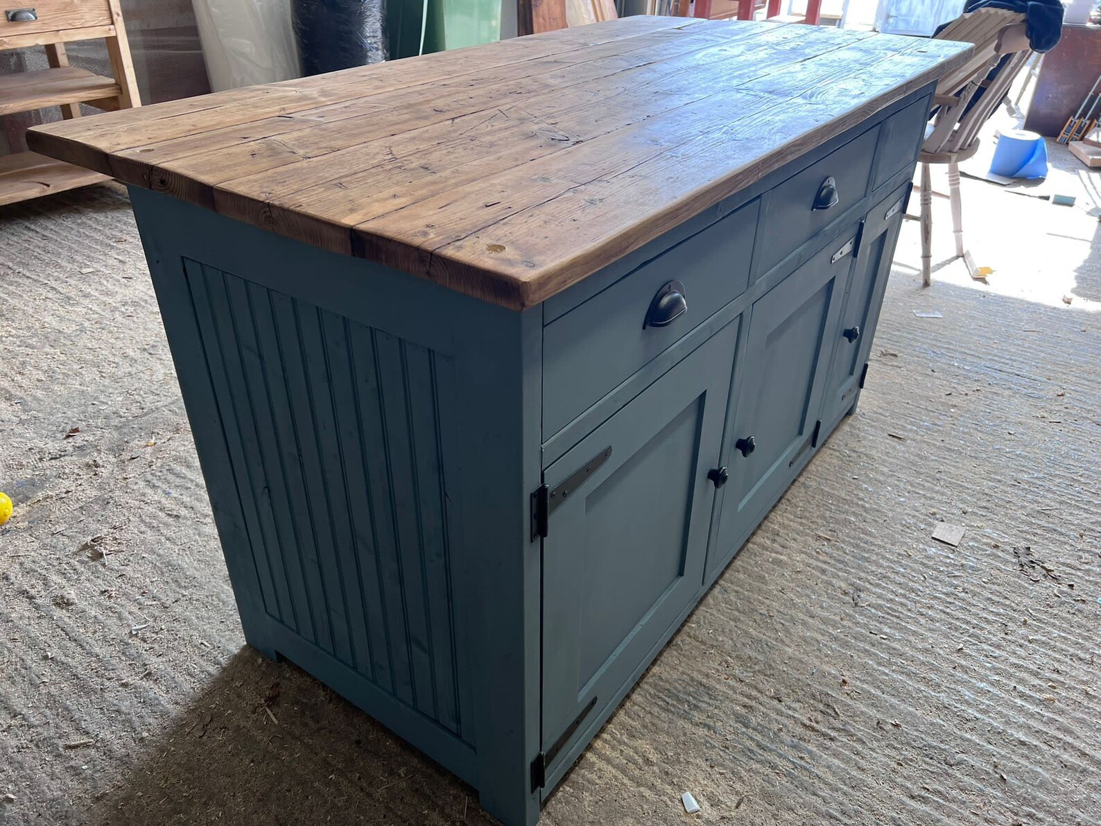 Rustic Farmhouse Kitchen Island With Wine Rack and Spice Rack - Etsy UK