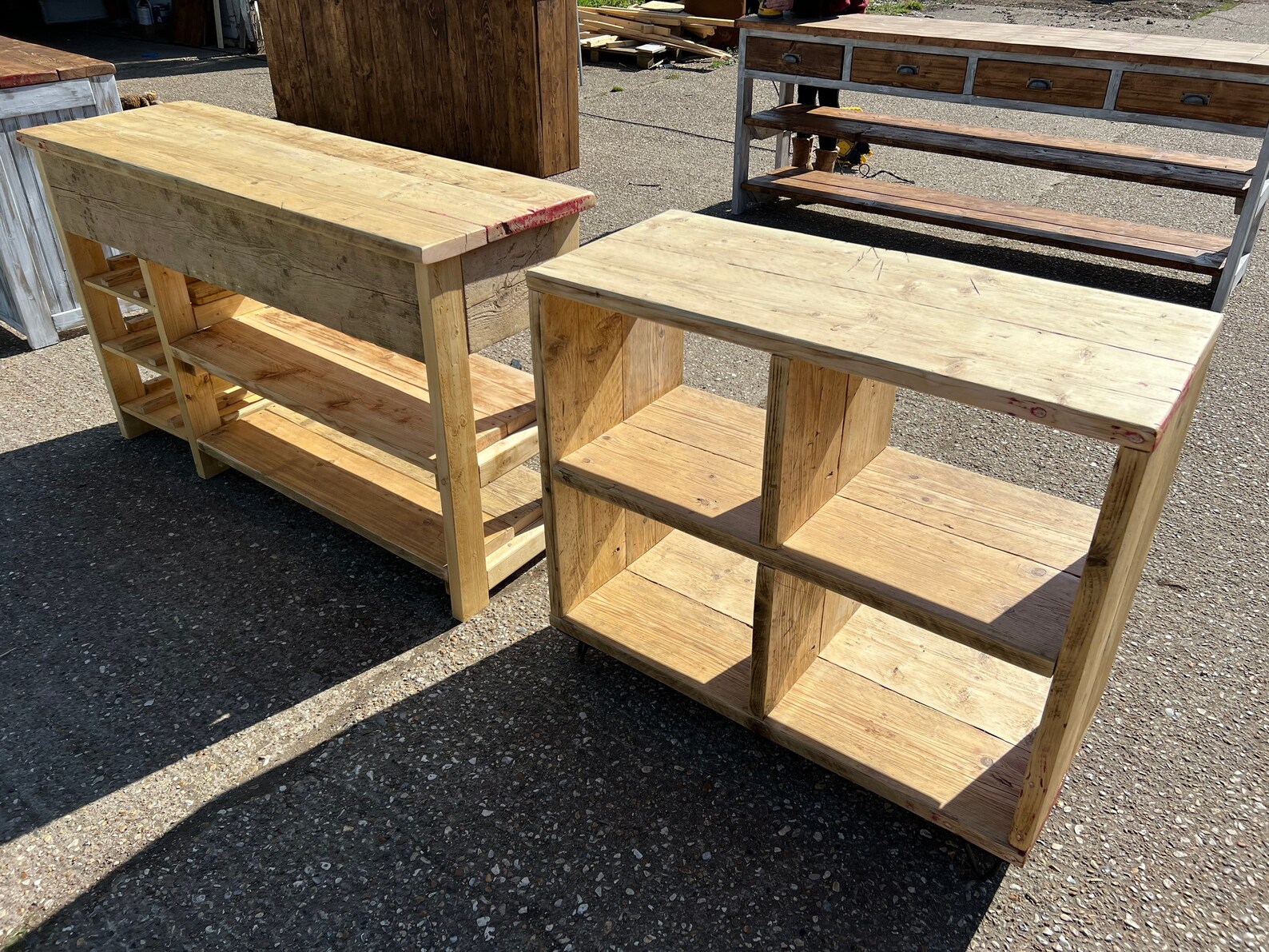 Rustic Farmhouse Kitchen Island With Integrated Wine Rack - Etsy