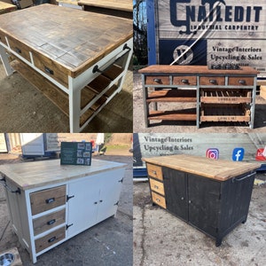 Rustic Metal Topped Kitchen Islands - Etsy UK
