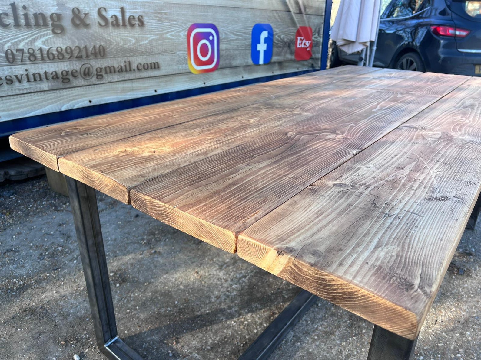 Rustic Reclaimed Scaffold Board Dining Table - Etsy UK
